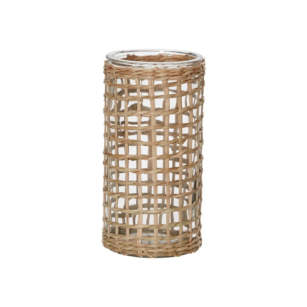 8” Glass & Rattan Vase – A Blissful Nest