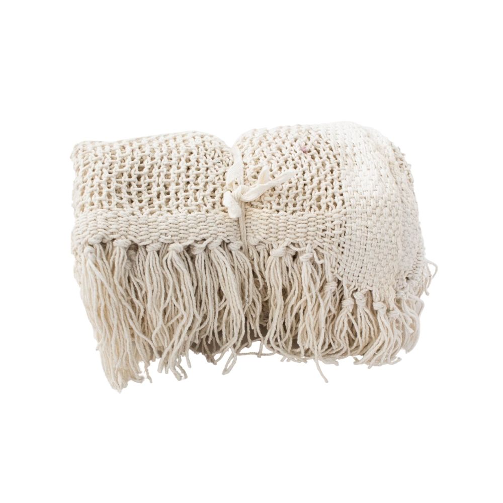Open Knit Throw Blanket - Natural – A Blissful Nest